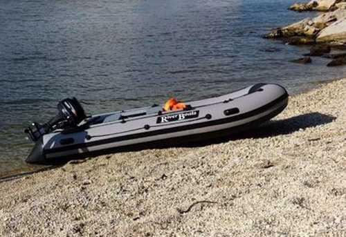Лодка RiverBoats 370 с колёсами, тентом, ковриком