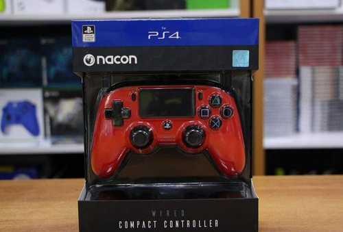 Геймпад проводной Nacon Compact PS4/PC красный