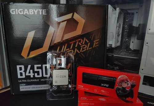 Новый комплект Ryzen 5500 + Gigabyte B450m + 16Gb
