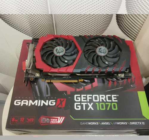 Видеокарта GTX 1070 msi gaming x 8gb