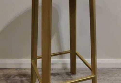 Барный стул лофт на золотом металлическом каркасе