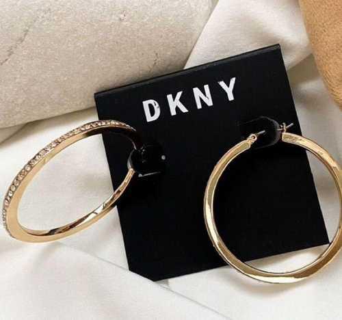 Новые серьги Dkny кольца в стразах