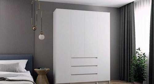 Шкаф четырехстворчатый новый 1,6м белый IKEA-стиль