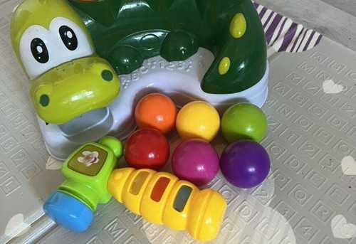 Развивающая игрушка Крокодил с молотком и шариками