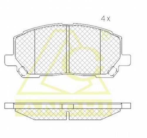 Тормозные колодки lexus rx300, toyota highlander, kluger acu20w передн