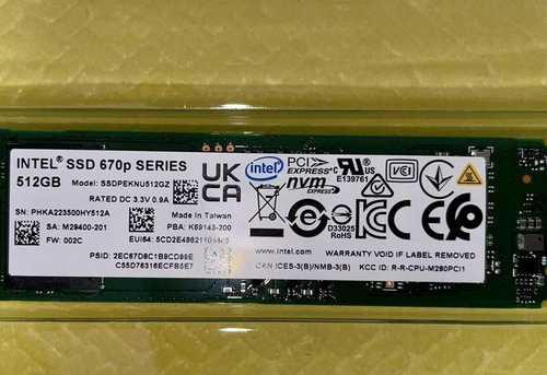 Intel 670p Series SSD M2 NVMe 512Gb