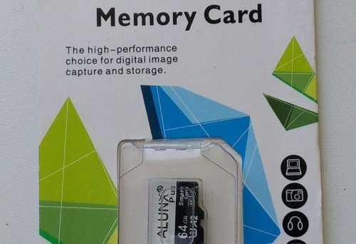 Карта памяти Alunx Plus Micro TF SD Card 64 гб