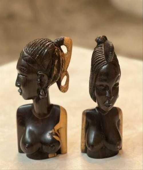 Бюст африканки из черного дерева