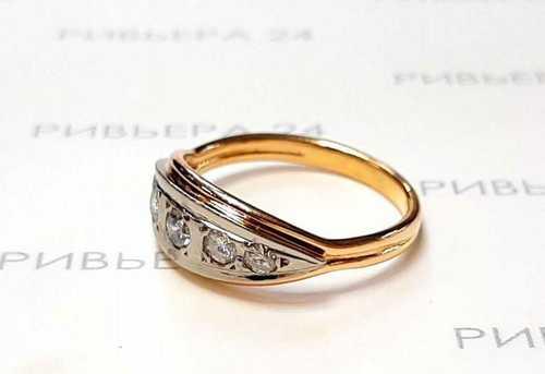 Золотое кольцо с бриллиантами советского производс
