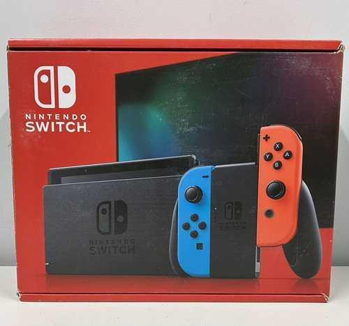 Nintendo Switch with Neon Blue and Neon Red JoyCon