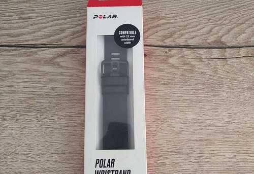 Кожаный черный ремешок Polar 22 mm