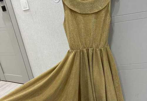Платье золотое нарядное 122-128-134