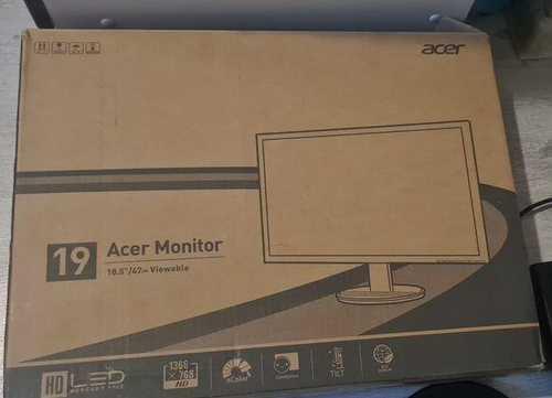 Монитор Acer k192hql (1366x768) новый, без hdmi