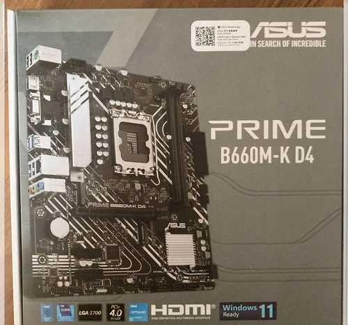 Материнская плата asus prime b660m k d4