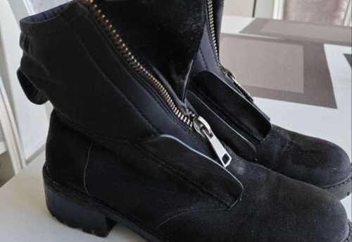 Ботинки замшевые черные 38 размер демисезон
