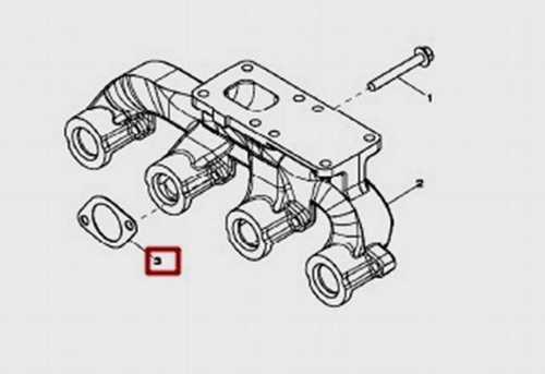 Прокладка выпускного коллектора John Deere