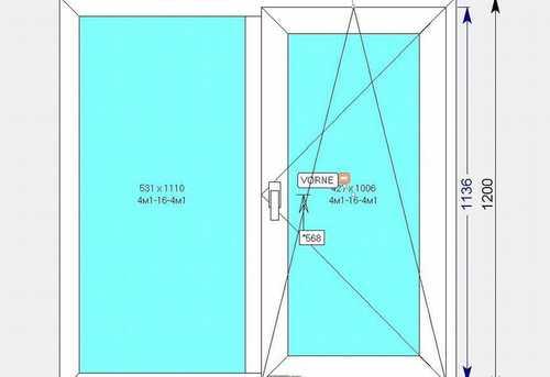 Пластиковое окно Brusbox 1200х1200
