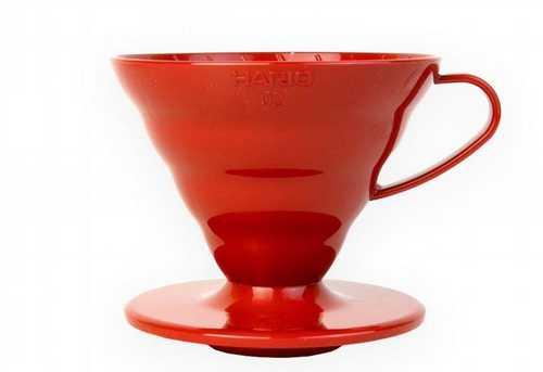 Воронка для кофе V60 пластиковая красная