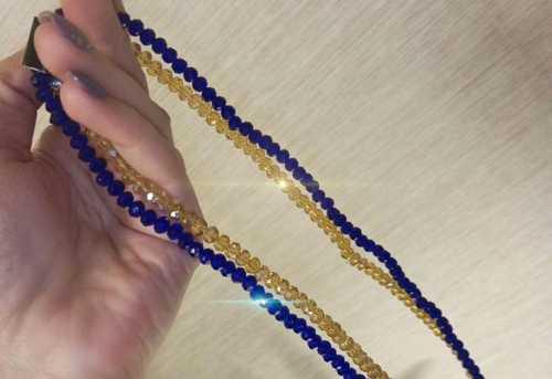 Бусы переливчатый стеклярус