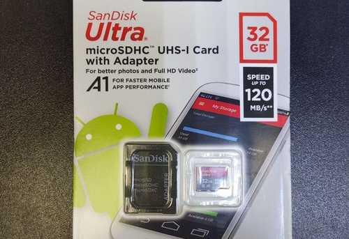 Карта памяти SanDisk UHS-I, A1(120 Mb/s) 32GB