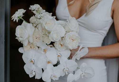 Свадебный букет невесты из орхидеи и роз Доставка