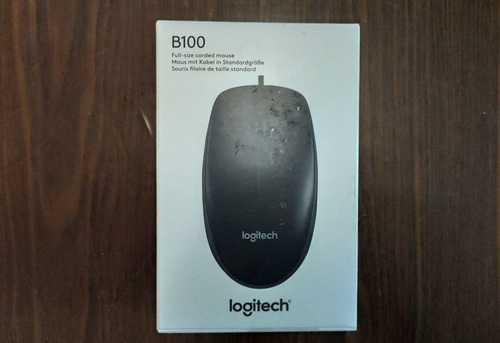 Мышь Logitech B100, черный 1000dpi USB-A