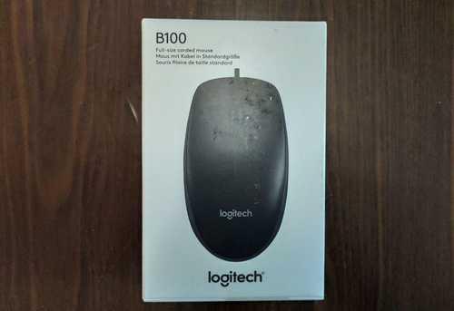 Мышь Logitech B100, черный 1000dpi USB-A