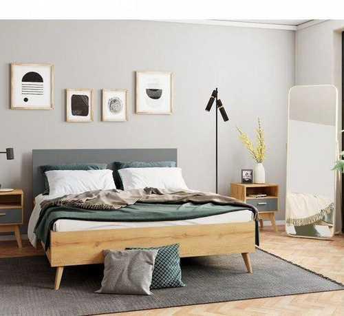 Кровать Нордик 140 Wood Grey