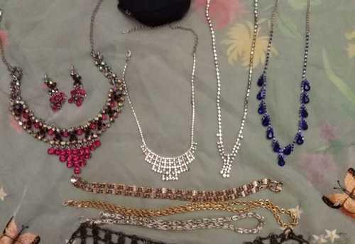 Ожерелье и серьги, колье, цепочки, монисто