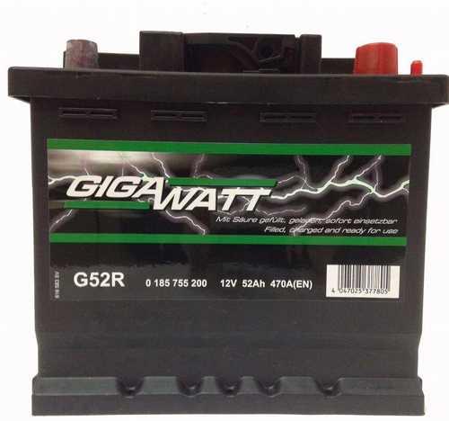 Б/У Автоаккумулятор Gigawatt G52R