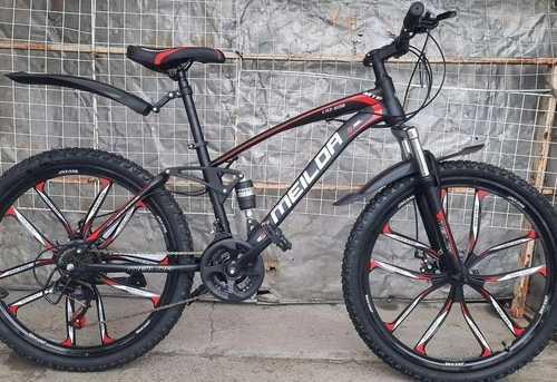 Велосипед с литыми дисками Черно-красный новый
