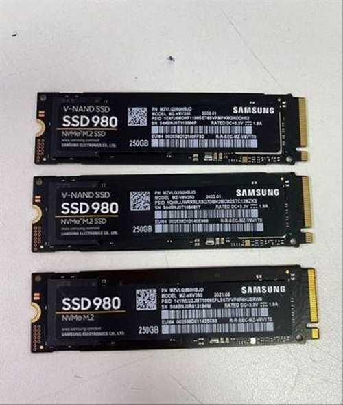 SSD бу M.2 Nvme 250 gb Samsung 980 0 часов