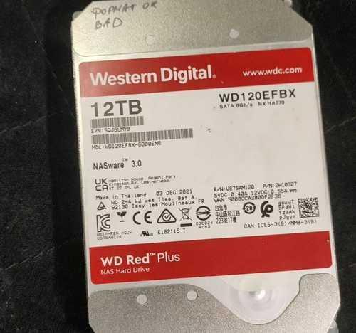 12tb WD Red Plus Bad SMART