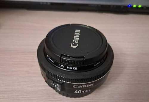 Объектив Canon 40mm f 2.8 STM + светофильтр