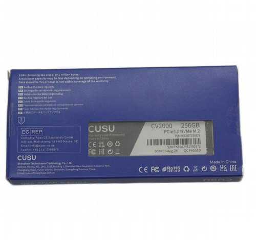 Накопитель SSD M.2 2280 256Gb Cusu nvme PCIe3.x x