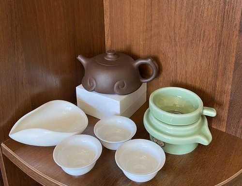Посуда для чайной церемонии, чайник, пиала, сито