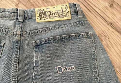 Широкие джинсы Dime голубые y2k