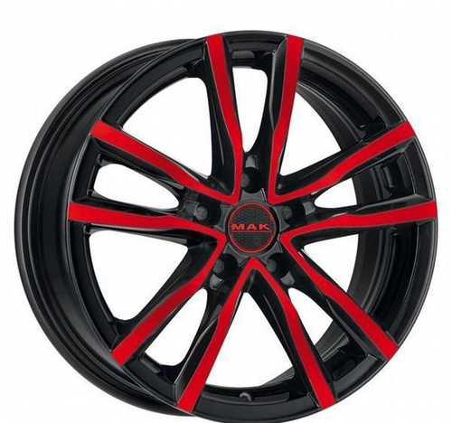 R16 5x112 6,5J ET45 D76 MAK Milano Black and Red
