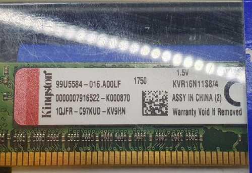 Оперативная память Kingston DDR3 4gb.KVR16N11S8/4