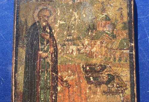Старинная икона Сергий Радонежский