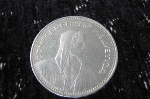 Монеты 2 и 5 франков Швейцария