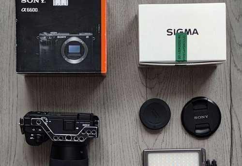 Видеокомплект Sony a6600 + Sigma 16/1.4