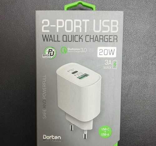 Зарядное устройство для iPhone Dorten USB-C, Usb-A