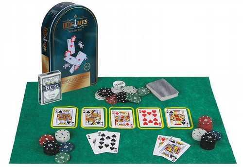 Набор для покера, в жестяном боксе 24х15см, пласти
