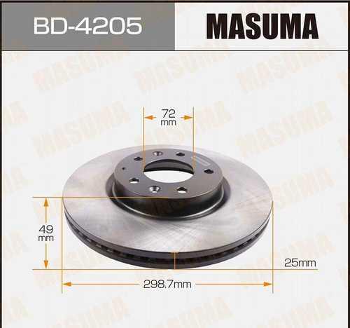 Диск тормозной Masuma BD-4205