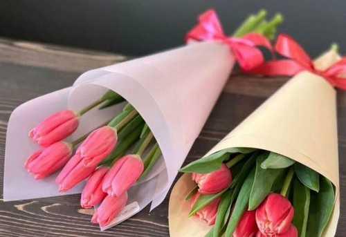 Корпоративные букеты к 8 марта тюльпаны