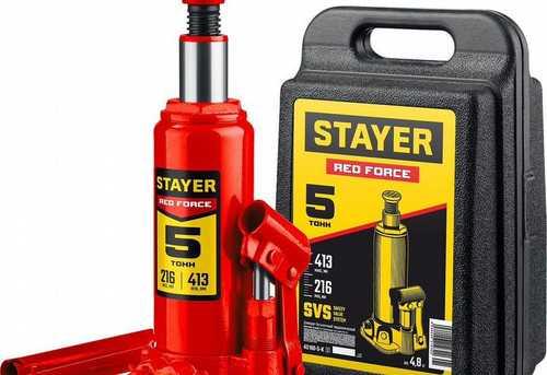 Stayer RED force 5т 216-413мм домкрат бутылочный