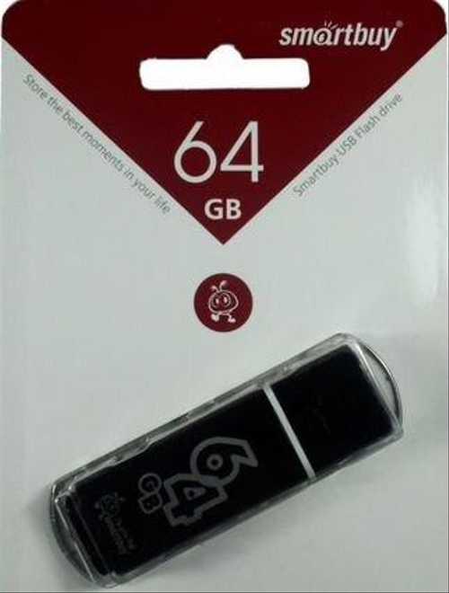 USB флешка Флешка 64 гб SmartBuy Glossy series Bla