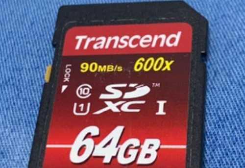 Карта памяти SD Transcend 64GB