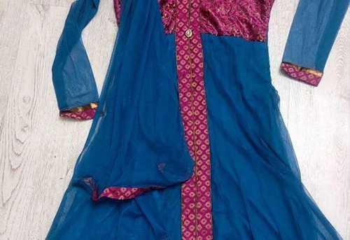 Индийское платье анаркали дупата сари р.44-46